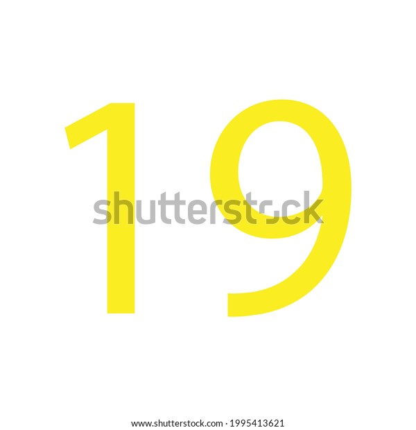 Number Nineteen Simple Clip Art Vector Stock Vector (Royalty Free ...