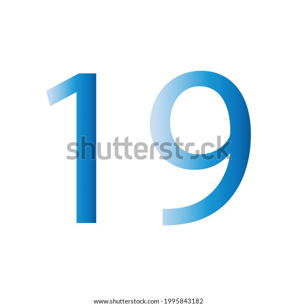 Number Nineteen Simple Clip Art Vector Stock Vector (Royalty Free ...