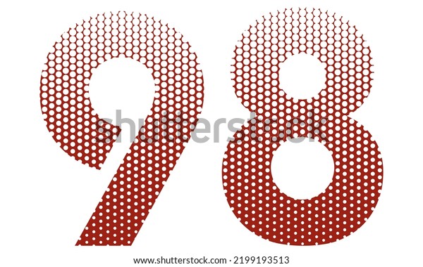 Number Ninety Eight Red White Dotted Stock Vector (Royalty Free ...