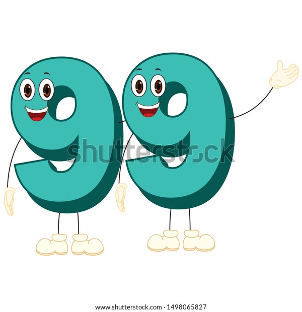 Number Ninety Nine Cartoon Vector Image: เวกเตอร์สต็อก (ปลอดค่า ...