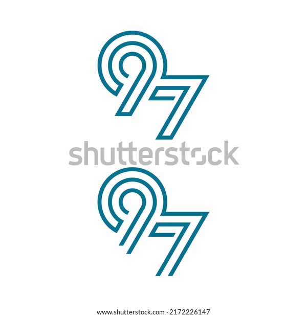 Number Ninety Seven 9 7 Icon Stock Vector (Royalty Free) 2172226147 ...