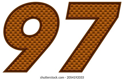 Number Ninety Seven Vector Illustration Orange Stock Vector (Royalty ...