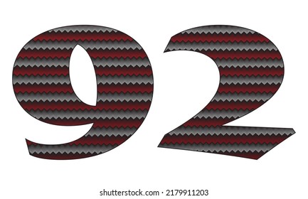 Number Ninety Two Jersey Pattern Vector Stock Vector (Royalty Free ...