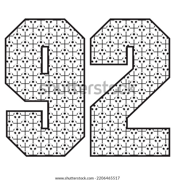 Number Ninety Two Soccer Ball Pattern Stock Vector (Royalty Free ...