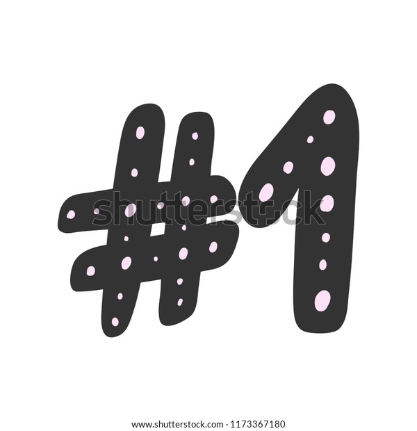 Number One 1 Hashtag Sticker Social Stock Vector (Royalty Free) 1173367180