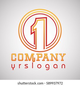 Number One 1 Logo Flat Design Stock Vector (Royalty Free) 589937972 ...