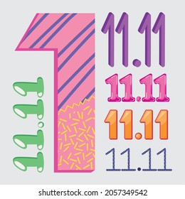 Number One 11 11 Icon Set Stock Vector (Royalty Free) 2057349542 ...