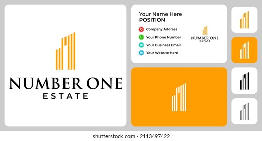 Number One Building Logo Design Business Stock Vector (Royalty Free ...