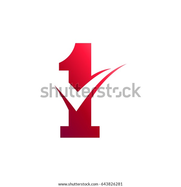 Number One Combination Checklist Logo Template Stock Vector (Royalty ...