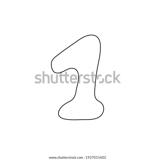 Number One Drawing On White Background Stock Vector (Royalty Free ...