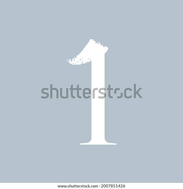 Number One Dry Brush Stroke Serif Stock Vector (Royalty Free ...