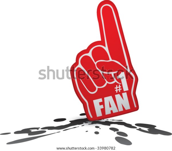 Number One Fan Foam Hand On Stock Vector (Royalty Free) 33980782