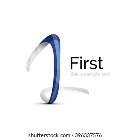 Number One First Logo Ribbon Design Stock Vector (Royalty Free ...