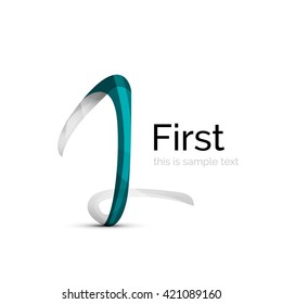 Number One First Logo Ribbon Design Stock Vector (Royalty Free ...
