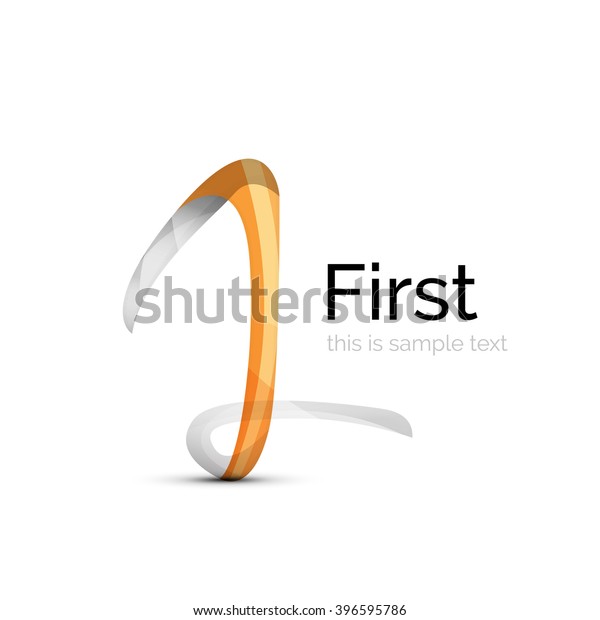 Number One First Logo Ribbon Design Stock Vector (Royalty Free ...