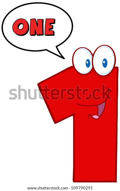 Number One Funny Cartoon Character Speech Stock Vector (Royalty Free ...