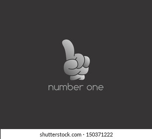 Number One Hand Gesture Art Theme Stock Vector (Royalty Free) 150371222 ...