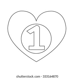 Number One Heart Icon Stock Vector (Royalty Free) 333164894 | Shutterstock