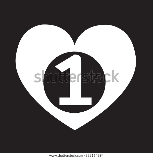 Number One Heart Icon Stock Vector (Royalty Free) 333164894 | Shutterstock