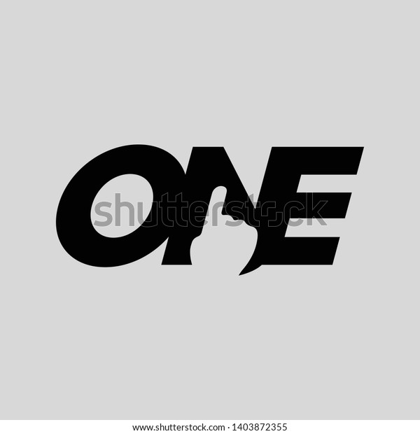 Number One Negative Space Symbol Concept Stock Vector (Royalty Free ...