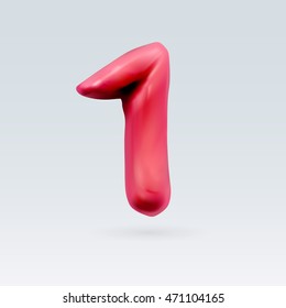 Number One Red Color Isolated On Stock Vector (Royalty Free) 471104165 ...