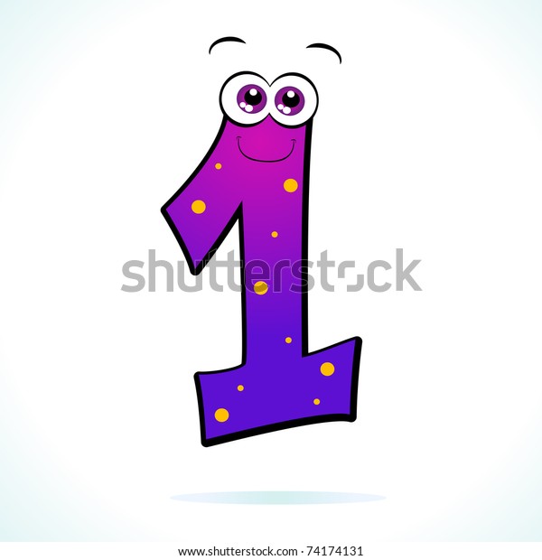 Number One Represented Cartoon Style Vector: เวกเตอร์สต็อก (ปลอดค่า ...