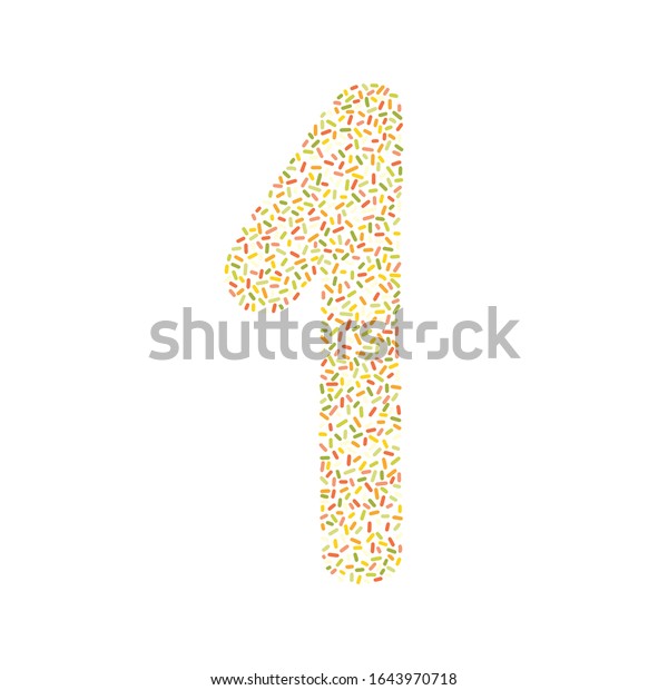 Number One Silhouette Decorated Colored Dashes Stock Vector (Royalty ...