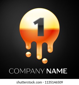 Number One Splash Logo Golden Dots Stock Vector (Royalty Free) 1125891119