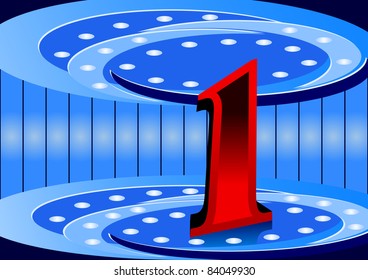 Number One Symbol One Blue Interior Stock Vector (Royalty Free ...