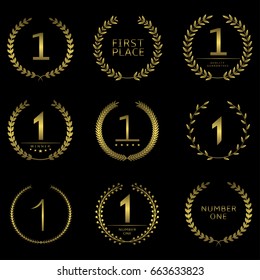 Number One Symbol Set First Place Stock Vector (Royalty Free) 663633823 ...
