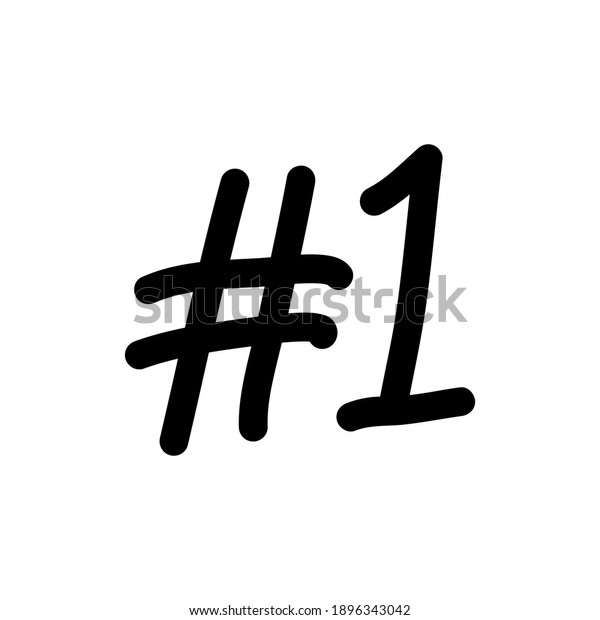 Number One Text Icon Label Design Stock Vector (Royalty Free ...