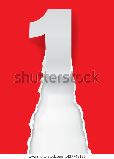 Number One Torn Paper Background Illustration Stock Vector (Royalty ...