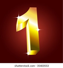 Number One Vector Golden Font Stock Vector (Royalty Free) 35403553 ...