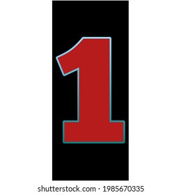 Number One Vector Illustration On Black Stock Vector (Royalty Free ...