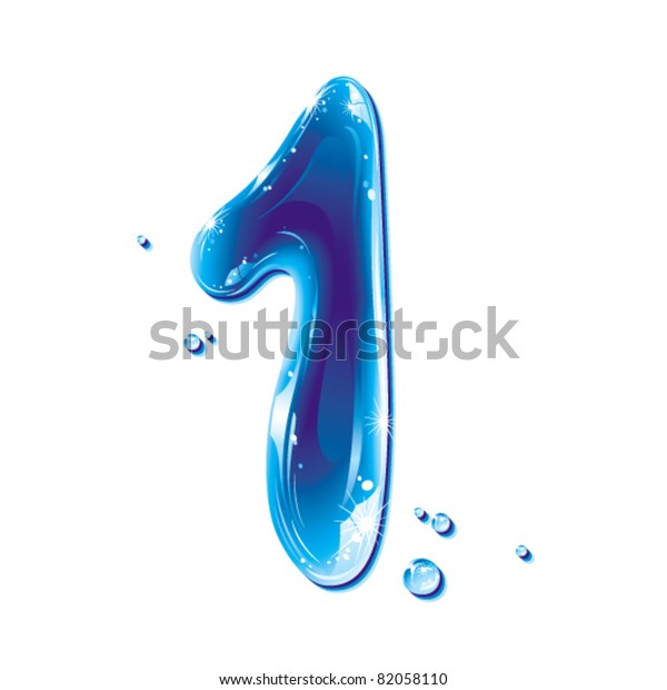 Number One Water Written Numeral Vector Stock Vector (Royalty Free ...