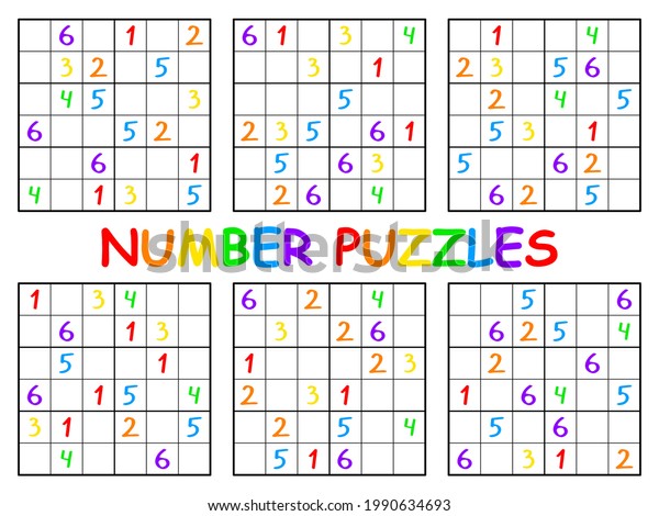 Number Puzzles Funny Sudoku Set Vector Stock Vector (Royalty Free ...