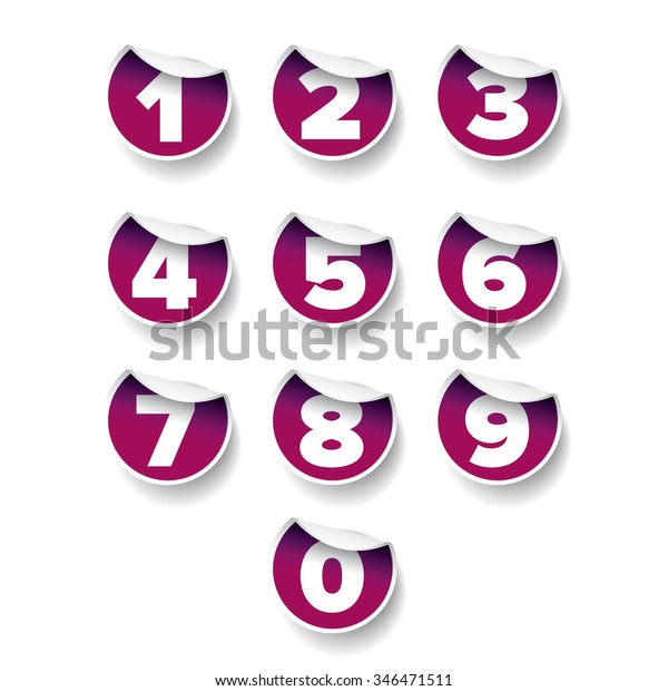 Number Set Violet Label Vector Stock Vector (Royalty Free) 346471511 ...