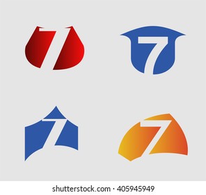 Number Seven 7 Logo Icon Template Stock Vector (Royalty Free) 405945949 ...