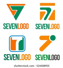 Number Seven 7 Logo Icon Symbol Stock Vector (Royalty Free) 524408506