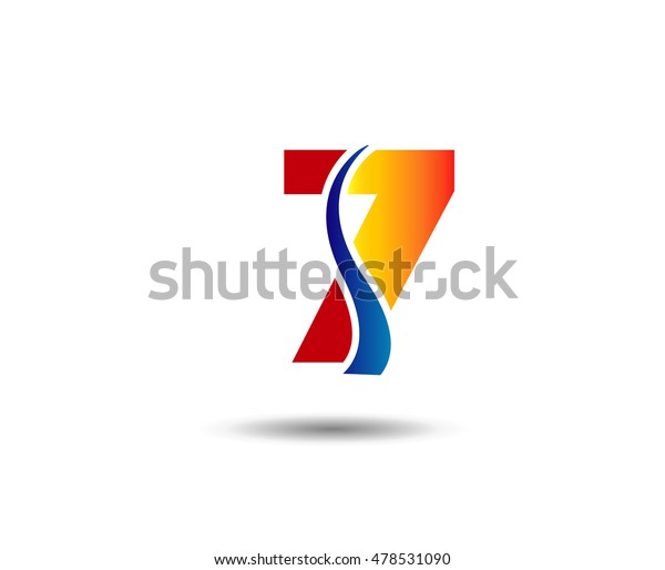 Number Seven 7 Logo Icon Template: vector de stock (libre de regalías ...