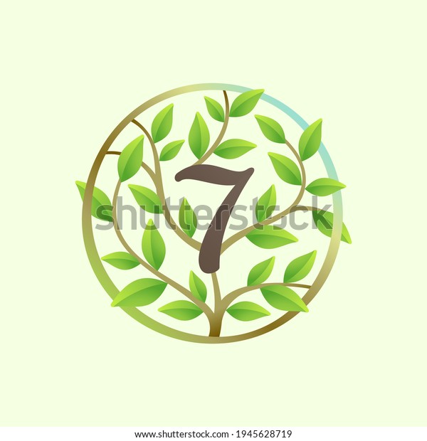 Number Seven Logo Made Twisted Tree Stock Vector (Royalty Free ...