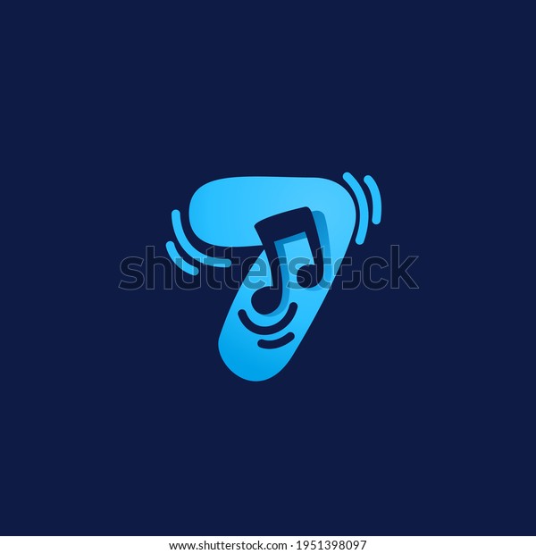 Number Seven Logo Musical Note Vector Stock Vector (Royalty Free ...