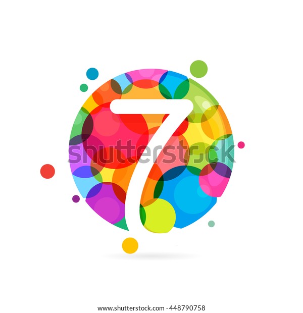 Number Seven Logo Rainbow Dots Colorful Stock Vector (Royalty Free ...