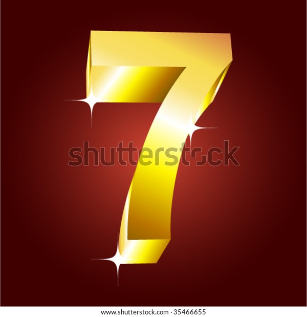 Number Seven Vector Golden Font Stock Vector (Royalty Free) 35466655 ...