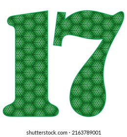 Number Seventeen Leaves Pattern Vector Illustration Stock Vector ...