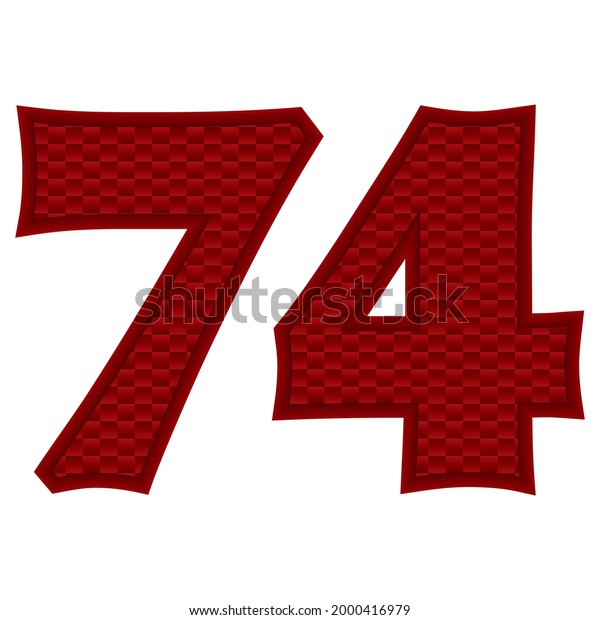 Number Seventy Four Vector Illustration Red Stock Vector (Royalty Free ...