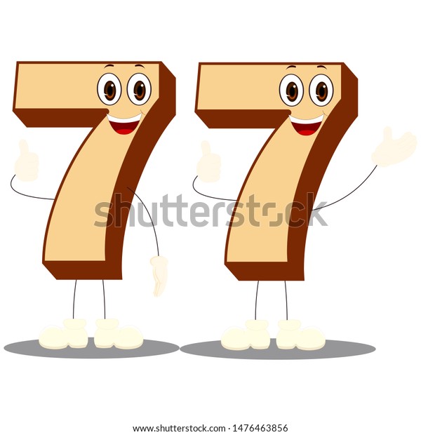 Number Seventy Seven Cartoon Vector Image: เวกเตอร์สต็อก (ปลอดค่า ...