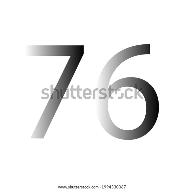 Number Seventy Six Simple Clip Art Stock Vector (Royalty Free ...
