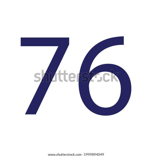 Number Seventy Six Simple Clip Art Stock Vector (Royalty Free ...