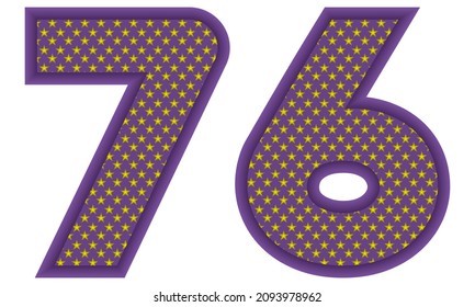 Number Seventy Six Star Shaped Pattern Stock Vector (Royalty Free ...